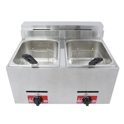 中国 6L 6L 商用キッチンのテーブルトップでフライティング食品を作るためのダブルタンクガスフライヤー 販売のため
