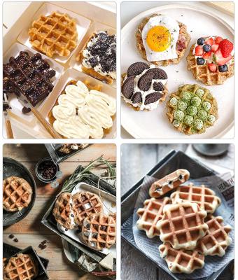 Cina 220V/50Hz Timer 0-10 Minuti Quadrato Belga Waffle Machine elettrico Snack Waffle Maker in vendita
