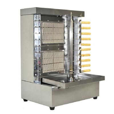 Cina Gas Shawarma Machine 2 bruciatore Doner di pollo Kebab BBQ Grill Skewers Maker per all'aperto in vendita