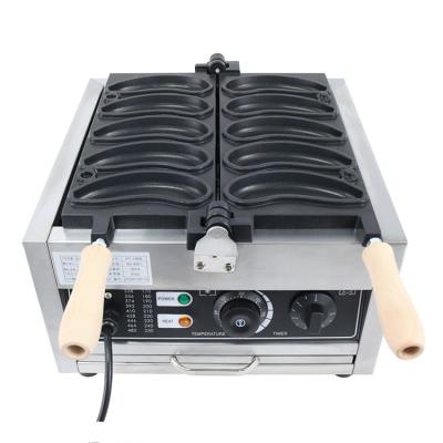 Китай Напряжение 220V/110V Вафельные мастерские Банановая форма 1800W Электрическая вафельная машина 10PCS продается