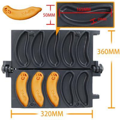 Cina AM-05R Non-stick Coating Banana Shape Waffle Makers per Waffle lunghe elettriche da 5 pezzi in vendita