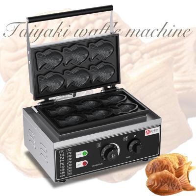 China Elektrische Mini Fish Taiyaki Maker Roestvrij staal 6 Fish Shape Waffle Baker Machine Te koop