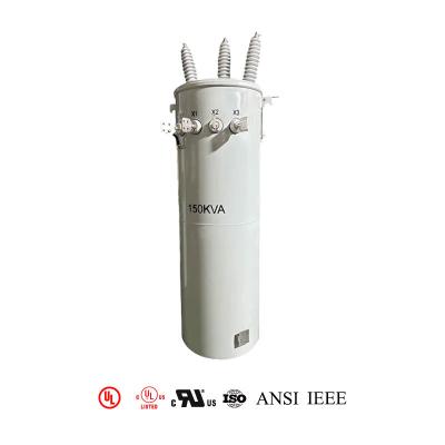 China UL 150kVA Pole Mounted 3 Phase Transformers Oil Immersed Pole Top Transformer 34.5KV for sale