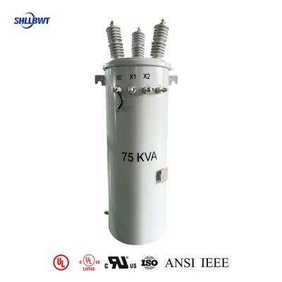 China 75kVA 3ph Oil Filled Transformer Pole Mounted  13800V Power Pole Transformer for sale