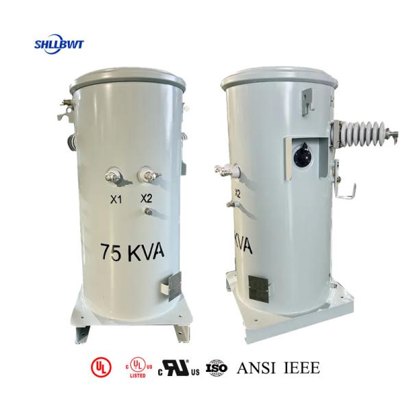 Quality 75kVA 1 Phase Pole Mounted Transformer 4.16kV 120V Quiet Pole Distribution for sale