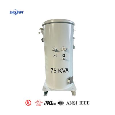 China 75kVA 1 Phase Pole Mounted Transformer 4.16kV 120V Quiet Pole Distribution for sale
