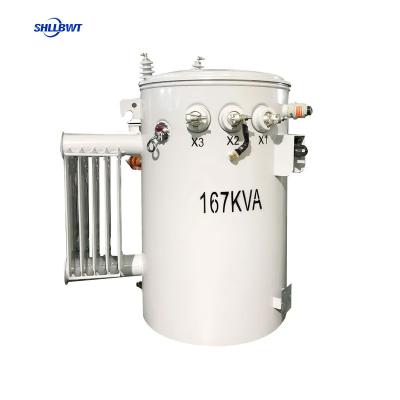 China 167kVA Pole Transformer Voltage ANSI High Overload Capacity Pole Type Transformer for sale