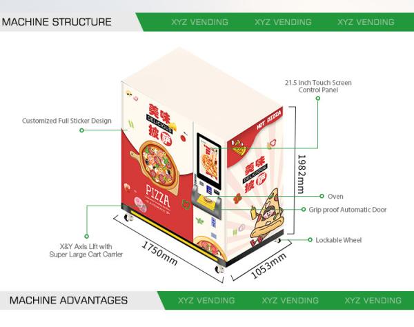 Quality Good Price Source Factory 32 Inch Xy Elevator Coin Operated Pizza Vending for sale