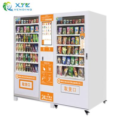 China XYZ Factory Made Custom 24 Hours Self  21.5 Inch Touch Screen Combo Vending Machine for Foods and Drinks for sale