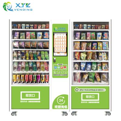 China XYZ Factory Made Custom 24 Hours Self  21.5 Inch Touch Screen Combo Vending Machine for Foods and Drinks for sale