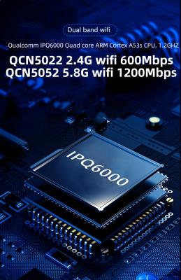 Cina CPU 1800Mbps 2.4GHz 5.8GHz MESH Wifi a due bande 6 di 802.11AX 4G 5G SIM Wireless Router IPQ6000 in vendita