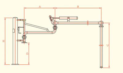 China Truck and railcar Type EAL1403 Top loading arms operating modes manual pneumatic hydraulic à venda