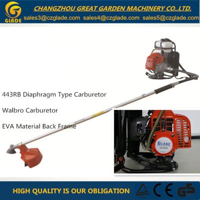 China Safety Guard Backpack Garden Grass Cutter Pipe Dia 28mm Engine 443RB for sale