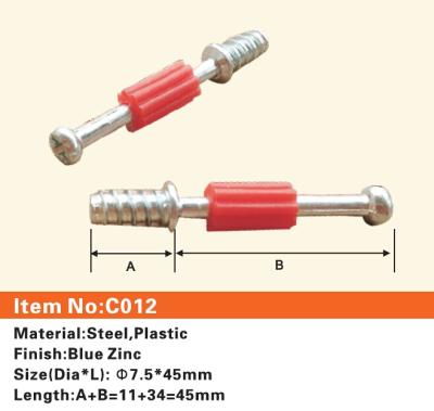 China C012 Furniture connecting fittings:Steel bolt for sale