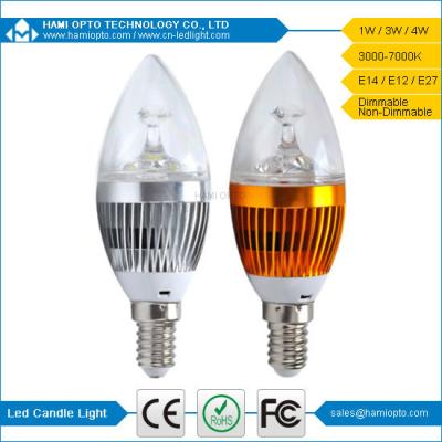 China E14 3W AC85 - 265V High Power LED Candle Lights With CE / ROHS for sale