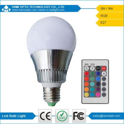 China Magic Lighting 9W E27 Color RGB LED Bulb Light with Wireless Remote for sale
