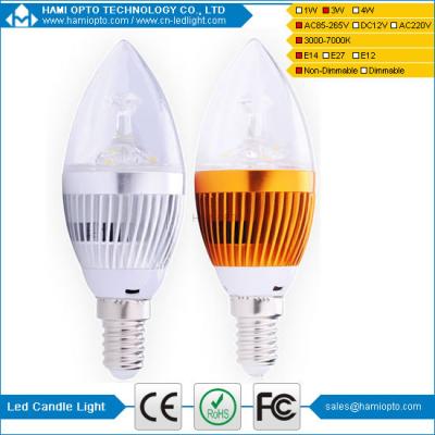 China 3W E14 Led Candle Bulb Light, Pure White 6500K 240 -270LM for sale