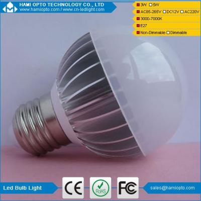 China Bright E27 B22 GU10 E14 3W LED Bulb Lamp Light 3000K-4500K-6500K AC85-265V CE RoHS for sale