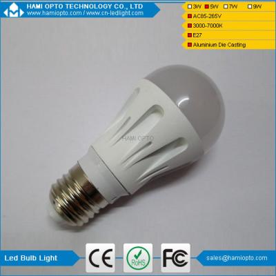China LED light bulb 5W die casting aluminum housing bulb light led 5W 3000-7000K for sale