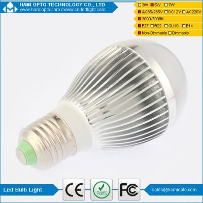 China 5w Sliver led bulb light with E27 E14 B22 for sale
