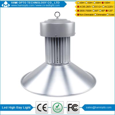 China Super Bright 100W 120degree reflector 10500lm High Bay LED Light CE ROHS Certification for sale