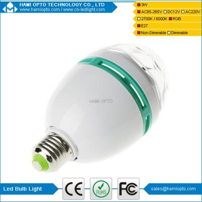 China LED RGB Full Color Rotating Lamp Crystal DJ Party Stage Light Bulb AC85-265V,E27 for sale