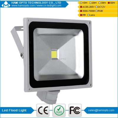 China 50W LED Floodlight PIR Sensor Movement Detector Garden Flood Light Cold White for sale