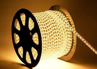 China 100M Warm White 110/220V High Power SMD5050 Flexible LED strip rope Lights for sale