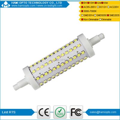 China High Lumen 118mm Dimmable 10W smd2835 R7s Led Double Ended Tungsten Halogen Bulb for sale