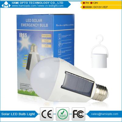 China 7W 5Hours work time Portable E27/E26 Led Bulb Lamp Rechargeable Solar Panel Applicable for sale