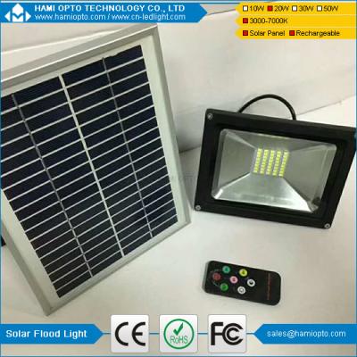 China Energy saving IP65 waterproof outdoor 20 watt remote control solar led floodlight for sale