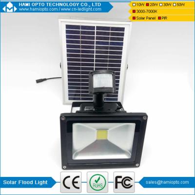 China LED solar lights pir motion sensor with outdoor rechargeable 20 watt led flood light for sale