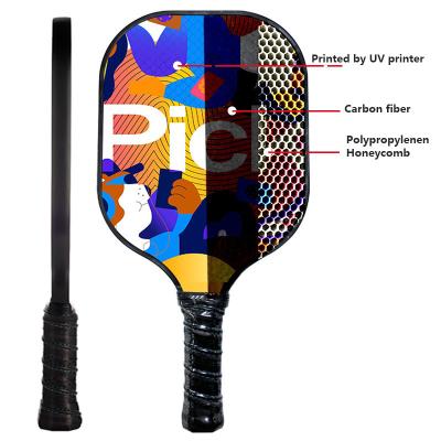 Cina PP Honeycomb UV Stampa Fibra di Carbonio Paddle Pickleball Logo personalizzato in vendita