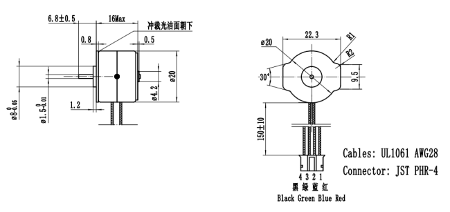 20mm stepper motor mechanical dimensions diagram