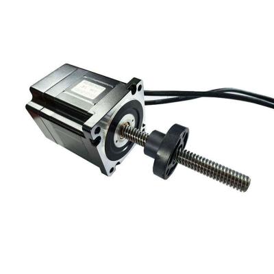 China 86mm NEMA34 trapezoidal Tr lead screw linear hybrid stepper motor with optical encoder for sale