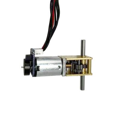 China 3V 5V 12V Right Angle Gearbox N20DC Worm Motor with Encoder Dual Output Shaft Micro DC Motor for sale