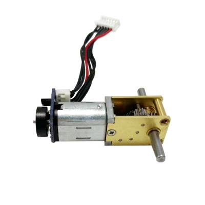 China 3V 5V 12V Right Angle Gearbox N20DC Worm Motor with Encoder Dual Output Shaft Micro DC Motor for sale