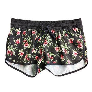 China Quick Dry Ladies' Printed Beach Shorts, Breathable, Quick Dry, Soft and Comfortable for sale