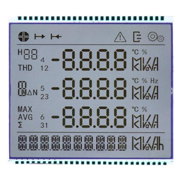 Электрический счетчик энергии LCD, сегментный экран LCD для 86 многофункциональных трехфазных электрических счетчиков энергии