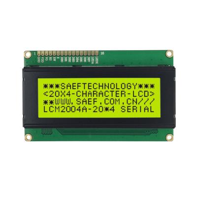 China 20x4 Character LCD Display Module Yellow/Green STN 3.3V Logic Backlight -20°C-70°C Viewing Direction 6 o'clock Compliance REACH RoHS Compliant for sale