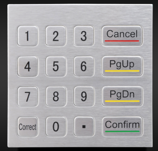 Matrice impermeabile della tastiera del metallo del controllo di accesso 4*4 della prova del vandalo che vende la tastiera numerica del chiosco con 16 chiavi