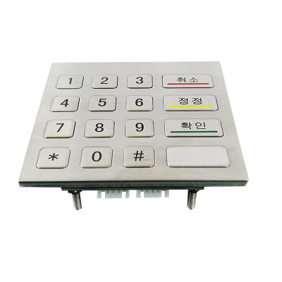 中国 IP65 ステンレス スチール メタル 数字キーボード 16 キーを用いて 自給自足キオスクマシン 販売のため