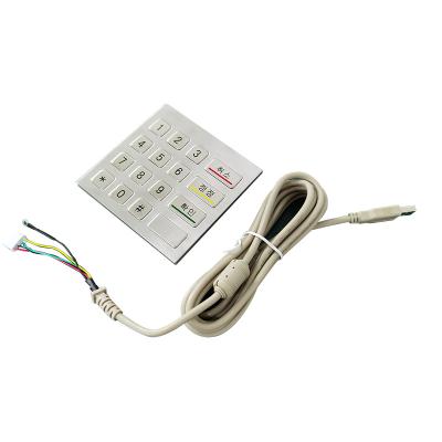 China Roestvrij staal 16 sleutels numerieke metalen toetsenbord met USB-aansluiting voor selfservice kiosk Te koop