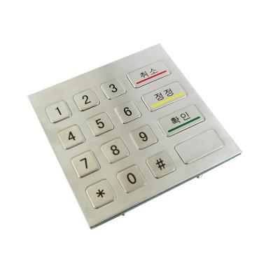 Cina Tastiera numerico in acciaio inossidabile IP65 con tastiera 4x4 in vendita