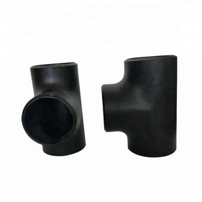 China DN400 STD A234 WPB ASME B16.9 Equal Reducing Tee Fitting Black Seamless Pipe Fitting for sale
