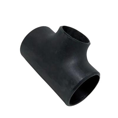 China Carbon Steel Forged Black Butt Welding Reducing Tee Fitting ASME B16.9 Pipe Fitting for sale