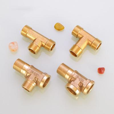 China Threaded Connection Brass And Other Tees With Threaded Connection Teeth Inner And Outer Wires To Extend Copper Tees for sale