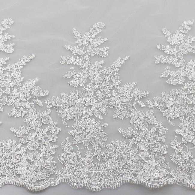 3D polyester nylon cording eyelash lace fabric