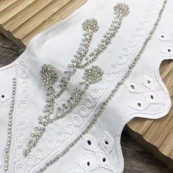 蕾絲珠 Applique Pattern Fabric Embroidery False Collar Embroidery 액세서리