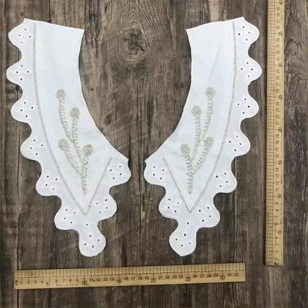 蕾絲珠 Applique Pattern Fabric Embroidery False Collar Embroidery 액세서리